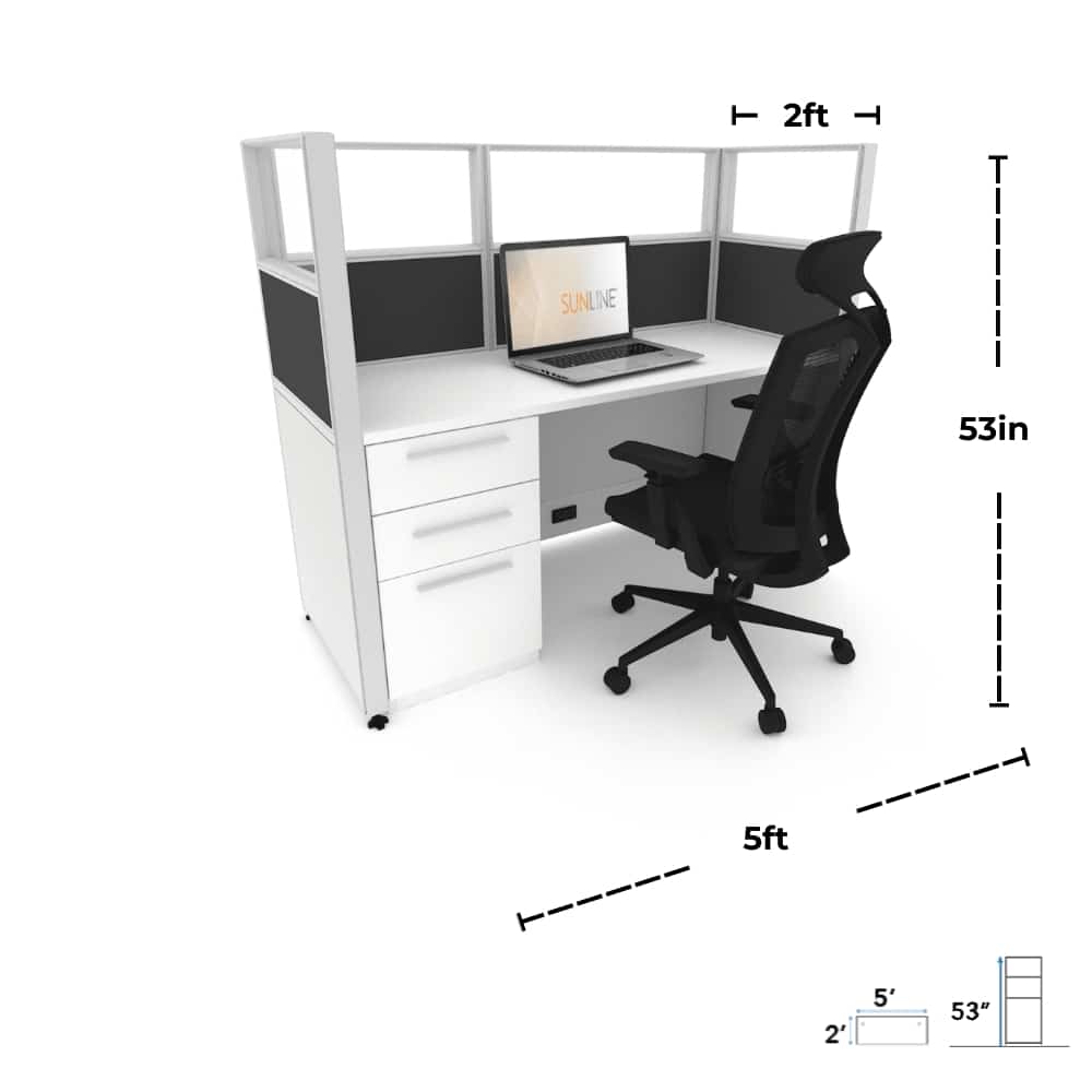 SUNLINE Signature: 5'x2' Mid-Height Cubicle