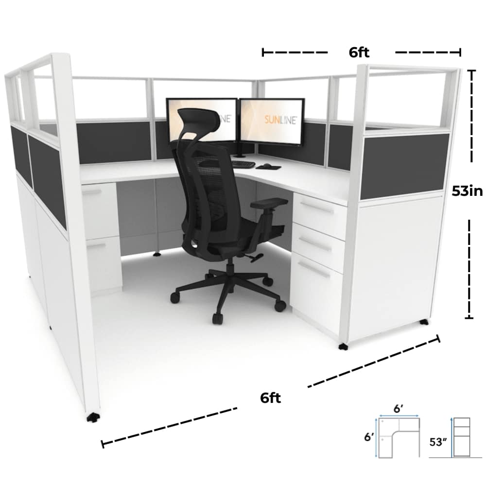 SUNLINE Signature: 6'x6' Mid-Height Cubicle