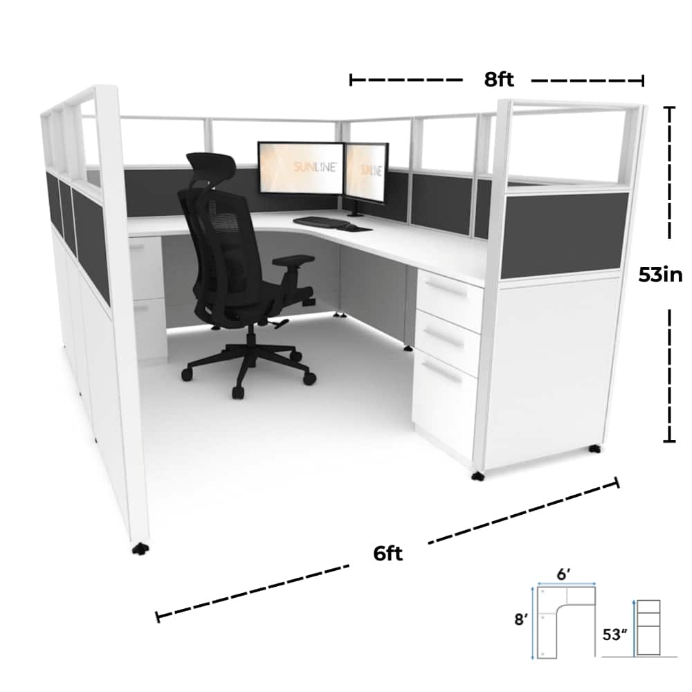 SUNLINE Signature: 6'x8' Mid-Height Cubicle