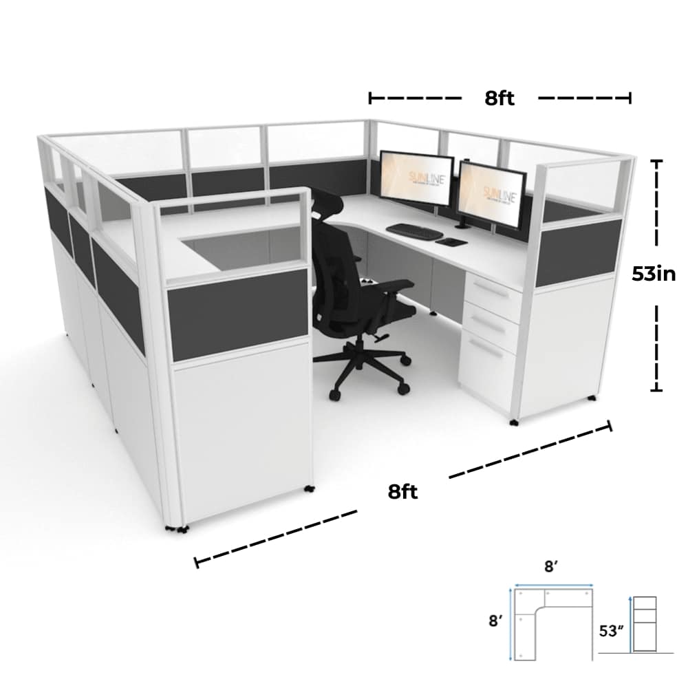 SUNLINE Signature: 8'x8' Mid-Height Cubicle